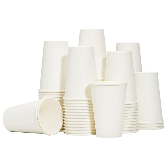 Hot Paper Coffee Cups 12 oz [200 Pack], Disposable Coffee Cups 12 oz ...
