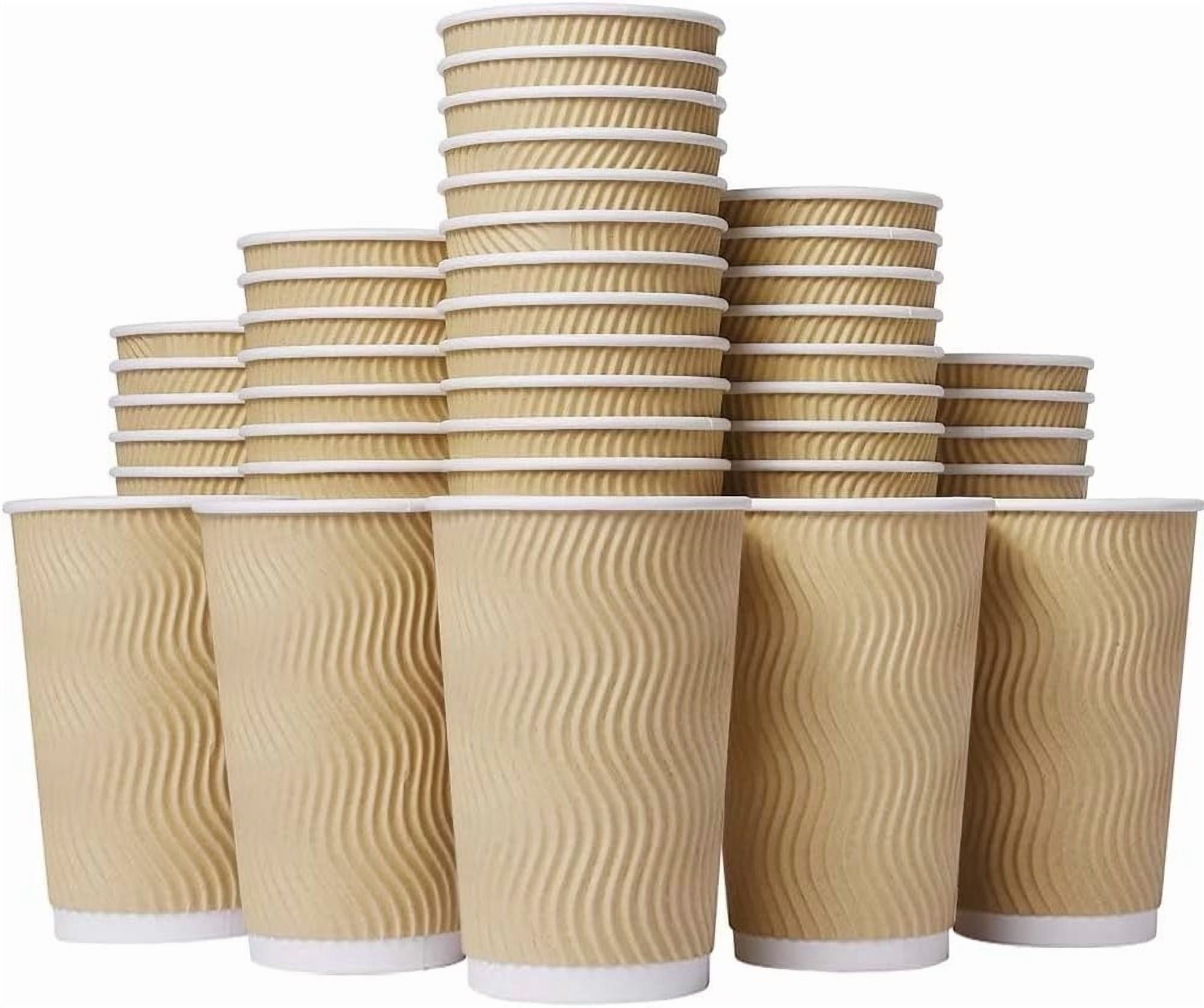 Hot Paper Cups Disposable Insulated Corrugated Sleeve Ripple Wall Paper ...