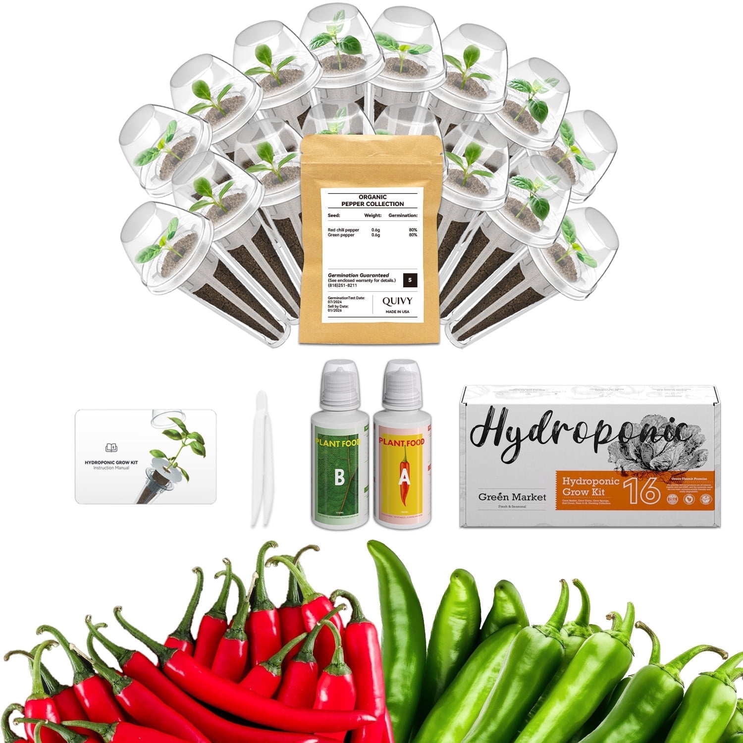 Hot Pepper Seed Pod Kit for Aerogarden, Ahopegarden (8 Pods) – Non-GMO ...