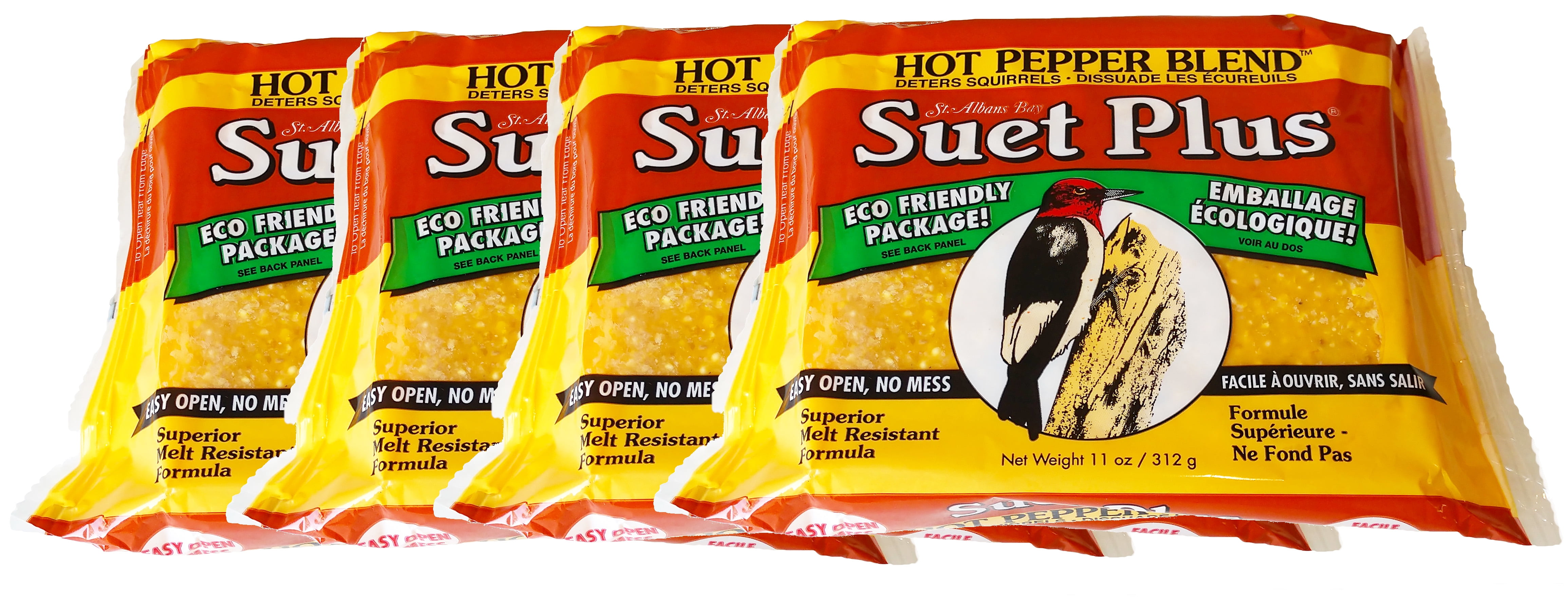 Hot Pepper Suet Value Pack 4 Hot Pepper Suet Cakes for Wild Birds 11 ...