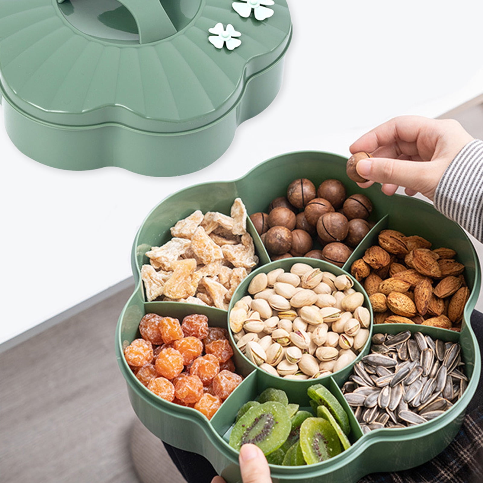 Hot Pick, 360° Rotating Fruit and Vegetable Tray with Colander, 7 ...