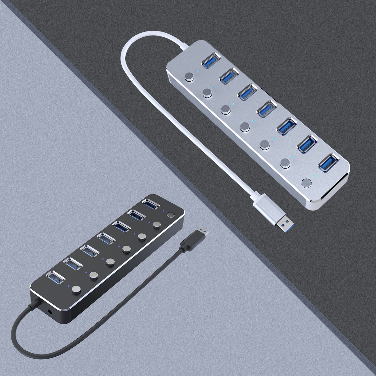 Hot Picks, 7-port Usb 3.0 Hub, High-speed Aluminum Alloy, Independent ...