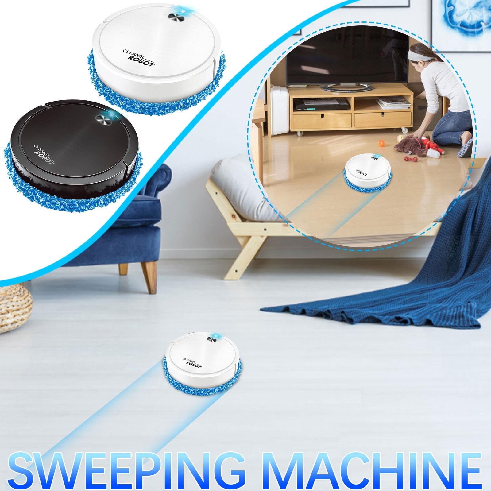 Hot Picks, Intelligent Mopping Robot, Wet Dry Vacuum, 2000pa Suction ...