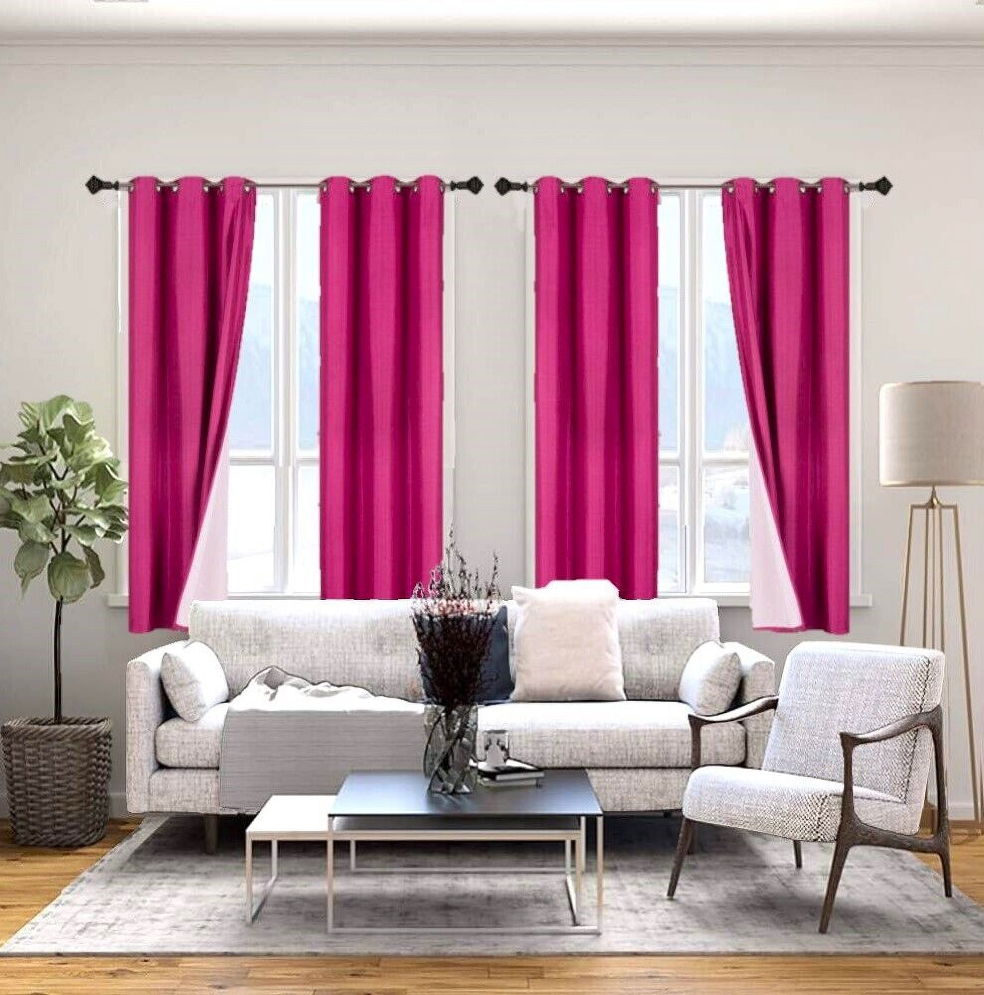 Hot Pink 2-Piece Adam 100% Blackout Grommet-Top Curtain for large ...