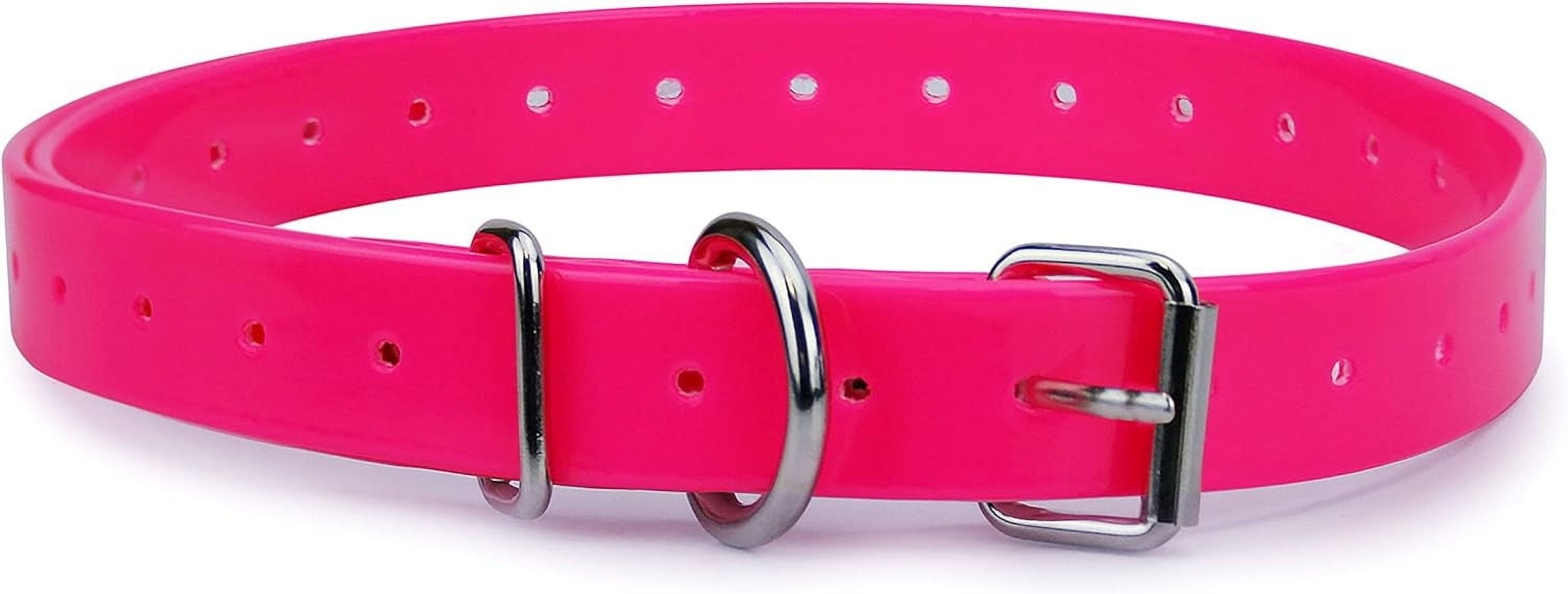 Hot Pink 3/4" Heavy Duty TPU Coated Nylon Replacement Dog Collar Strap ...