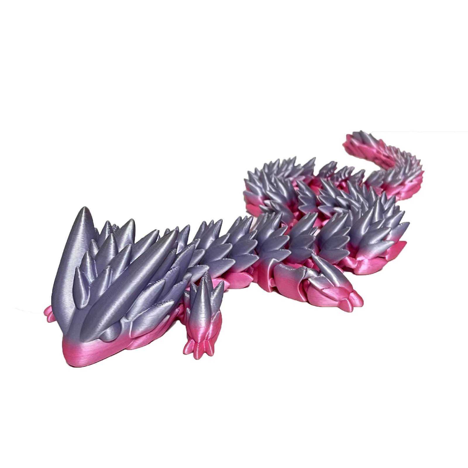 Hot Pink 3D Printed Big Head Toothless Dragon Figurine Movable Joints ...