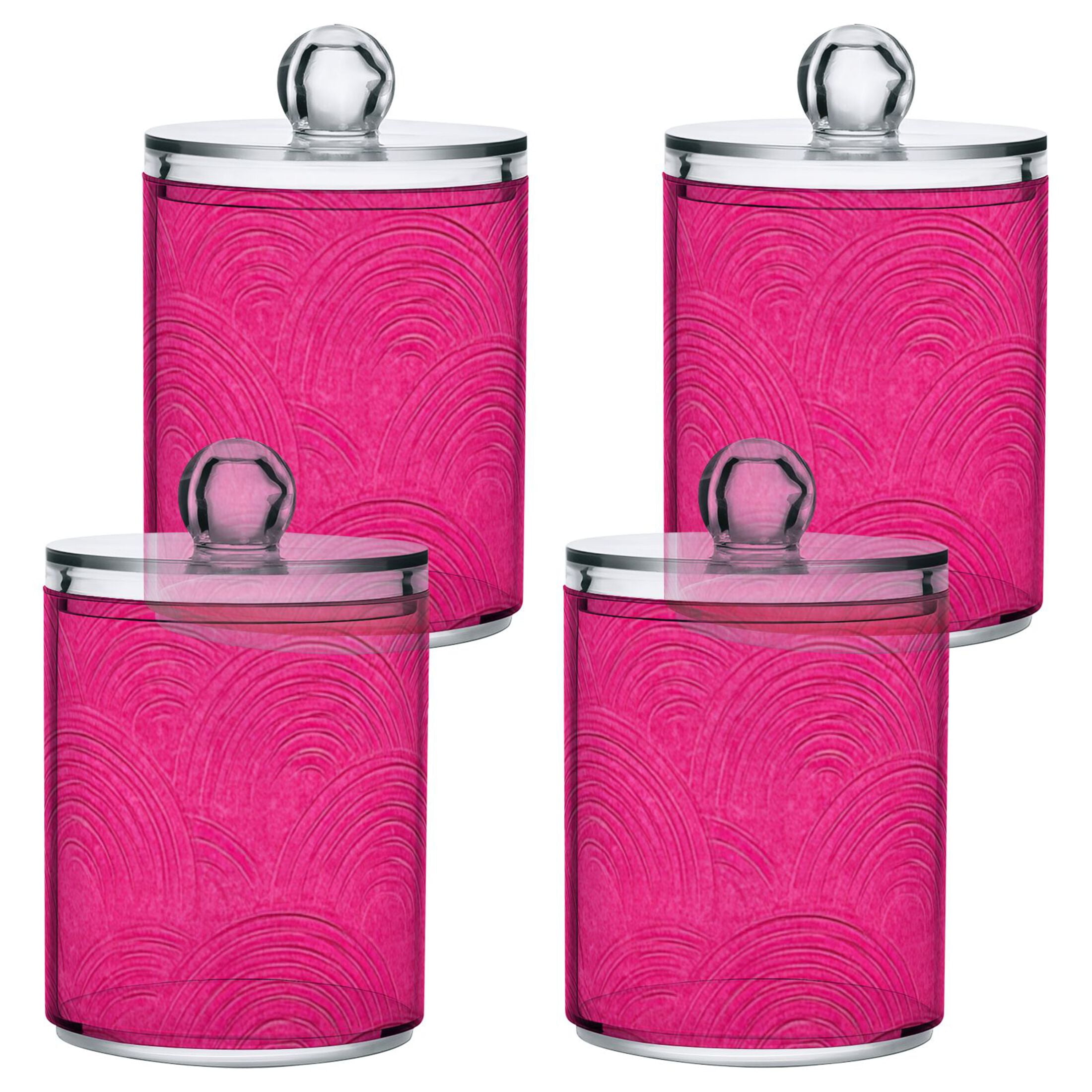 Hot Pink Background with Waves Translucent Plastic Cans Storage ...