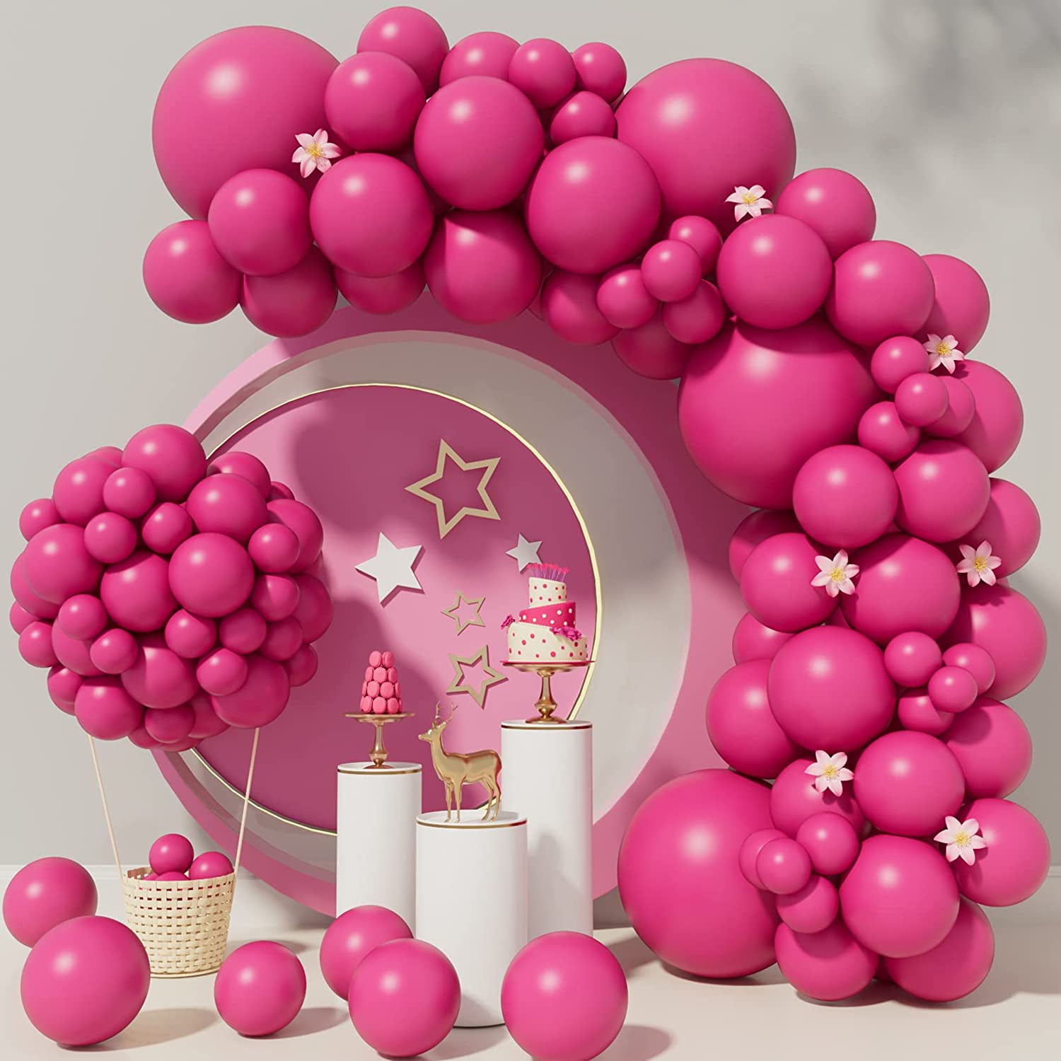 Hot Pink Balloons 110Pcs Hot Pink Balloon Garland Arch Kit 5 10 12 18 hot-pink-balloons-110pcs-hot-pink-balloon-garland-arch-kit-5-10-12-18