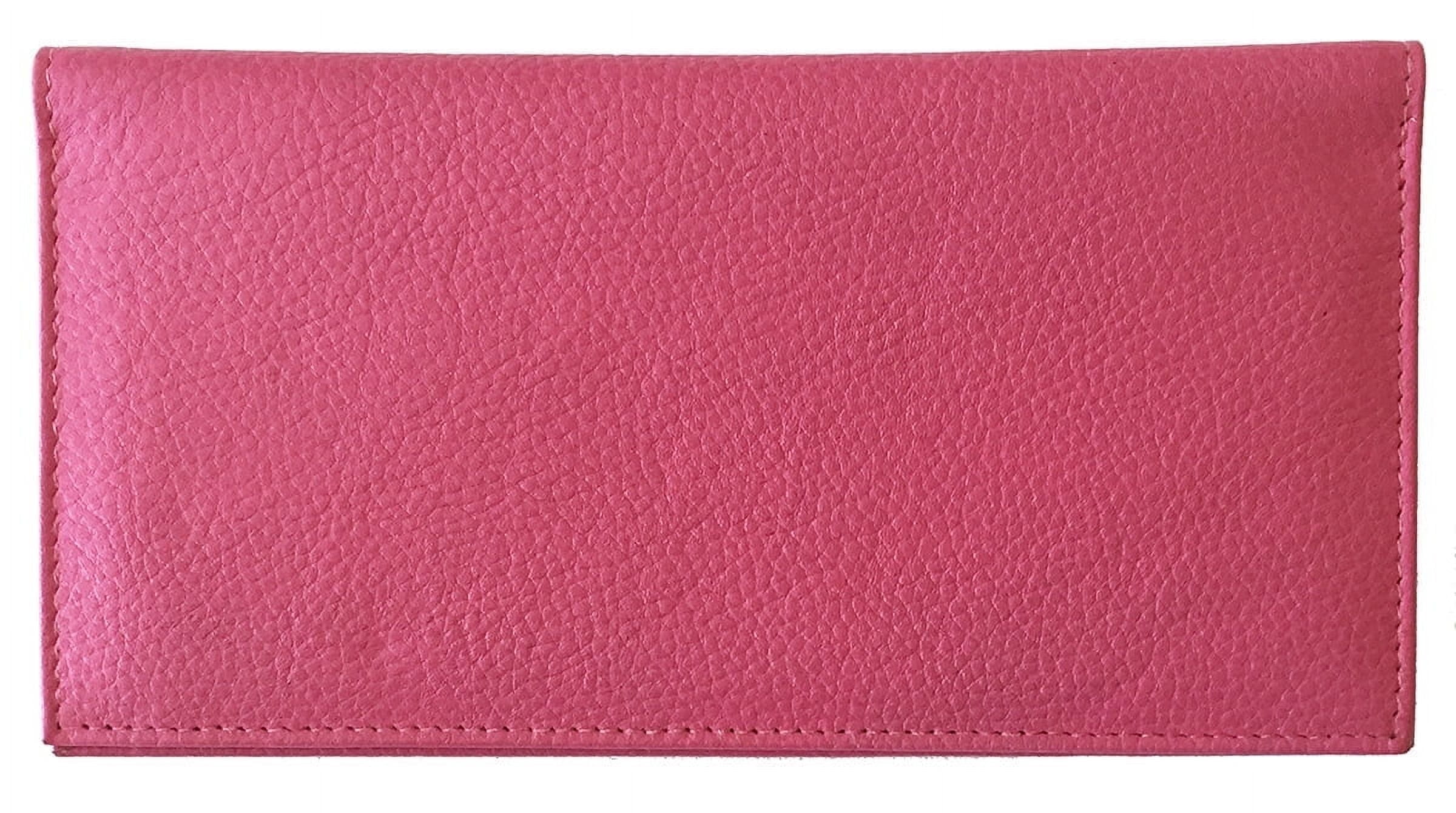Hot Pink Basic Leather Checkbook Cover - Walmart.com