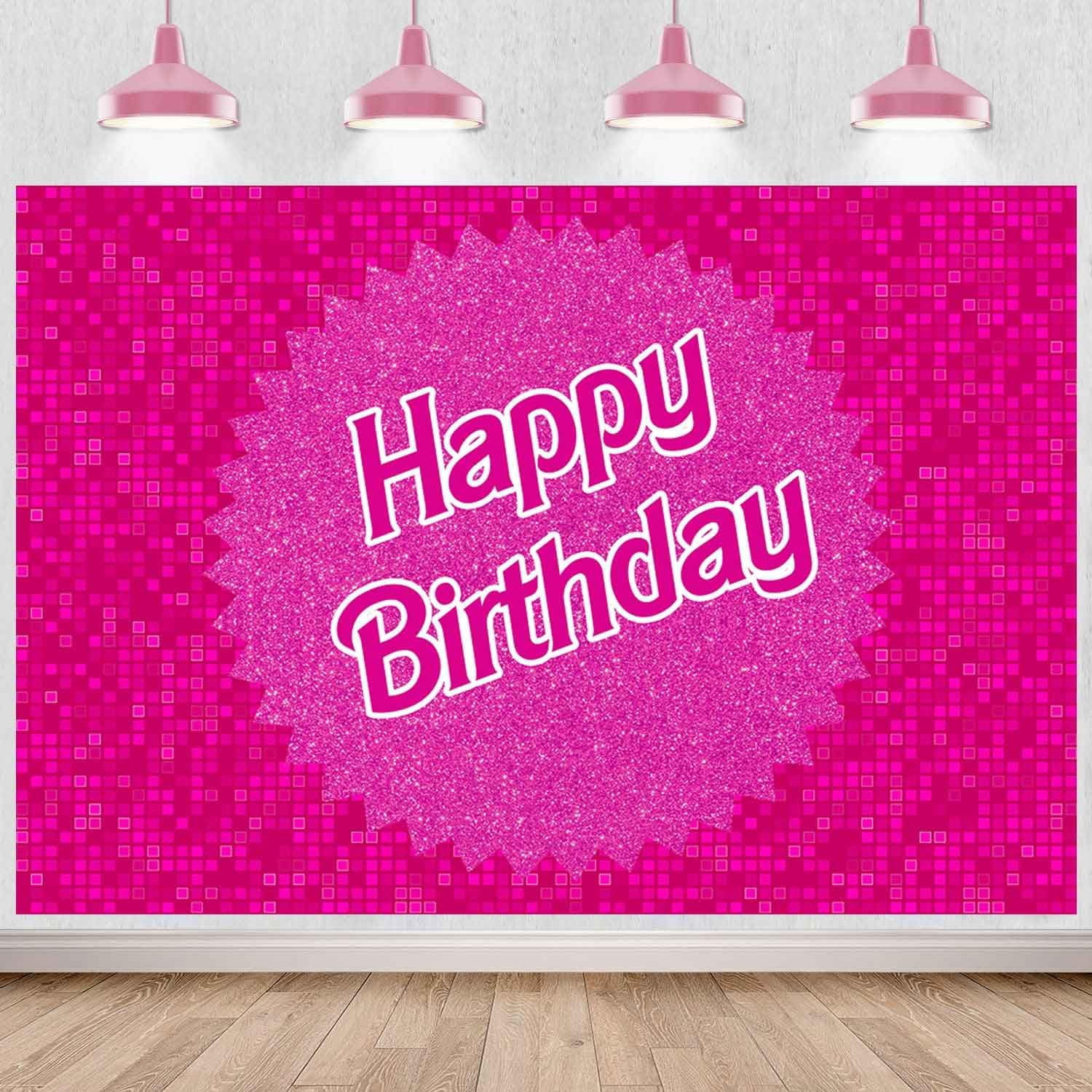Hot Pink Birthday Backdrop Princess Girl Birthday Party Decorations ...