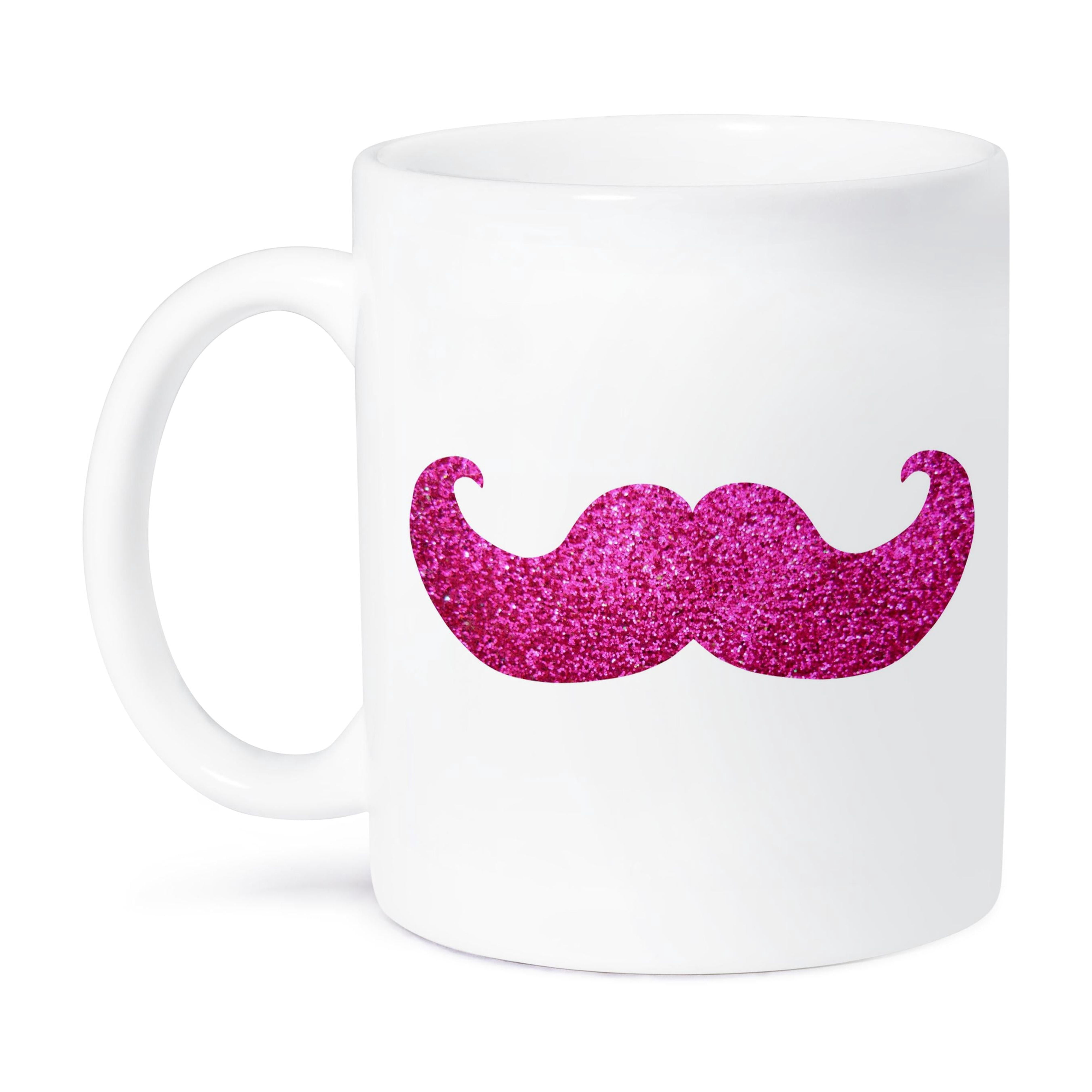 3dRose, Hot Pink Bling mustache - faux glitter - fun girly moustache ...