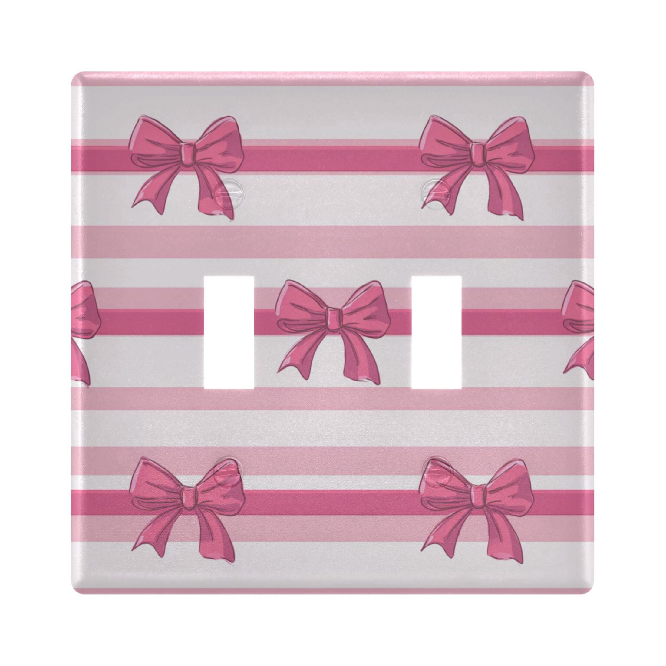 Hot Pink Bows Horizontal Stripes Light Switch Cover Electrical Outlet ...