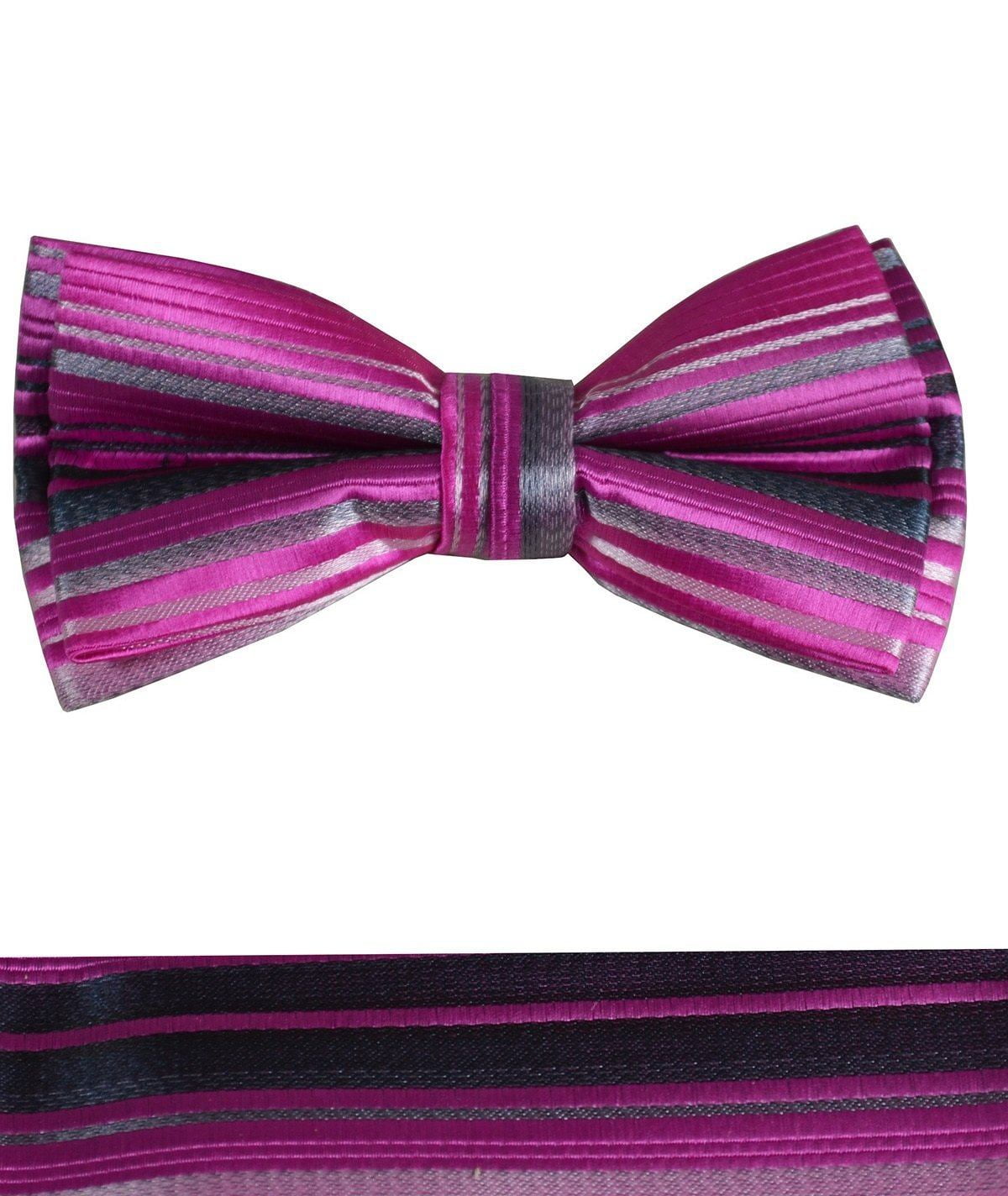 Hot Pink Boys Bow Tie and Pocket Square Set, Pre-tied - Walmart.com