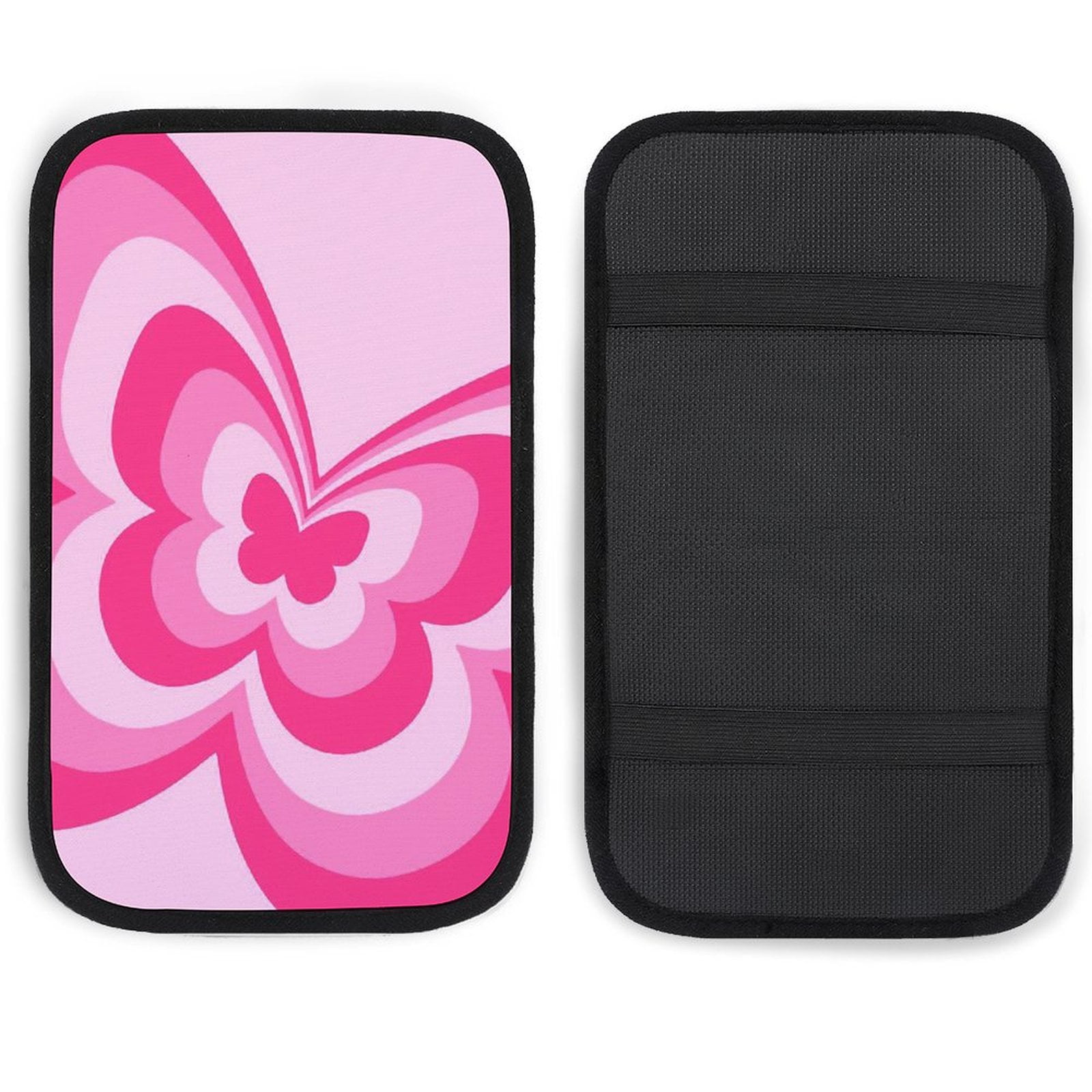 Hot Pink Butterfly Car Armrest Cover Cute Auto Center Console Pad for ...