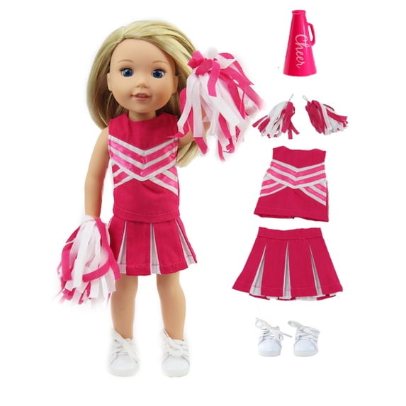 Hot Pink Cheerleader Uniform Complete Set for 14.5in Dolls - Walmart.com
