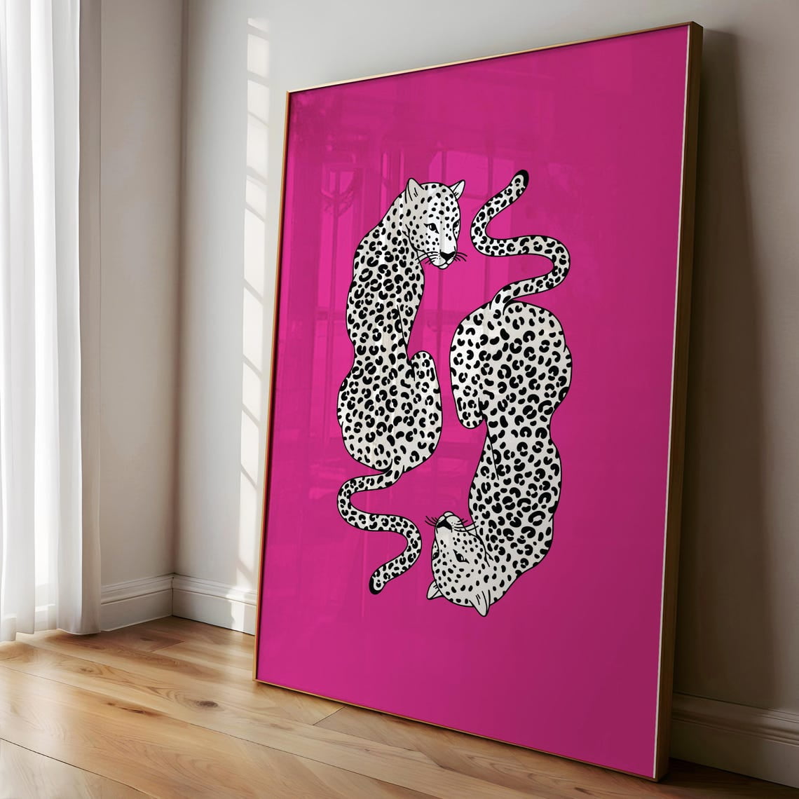 Hot Pink Cheetah Print Trendy Pink Aesthetic Wall Art, Cheetah Poster ...