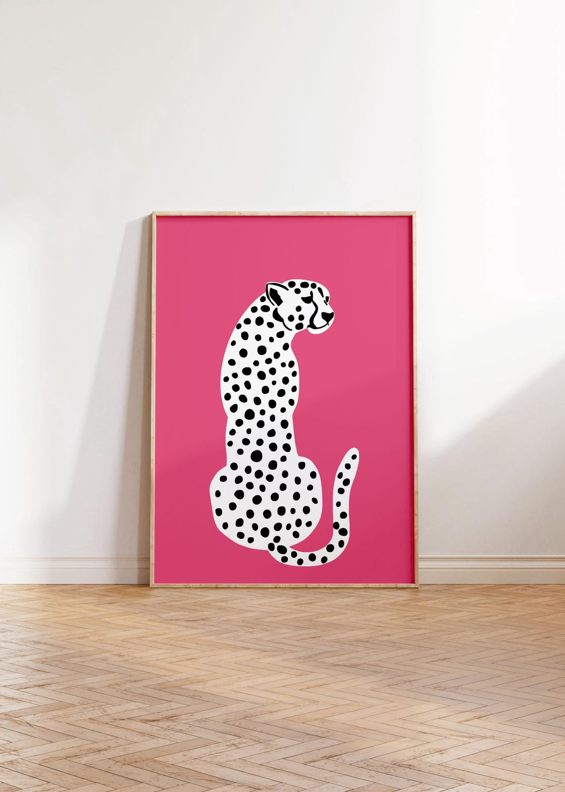 Hot Pink Cheetah and Leopard Animal Wall Art, Unframed Paper Print Size ...