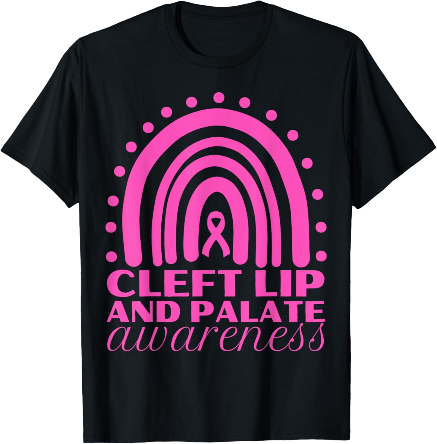 Hot Pink Cleft Lip & Palate Awareness Rainbow T-Shirt - Walmart.com