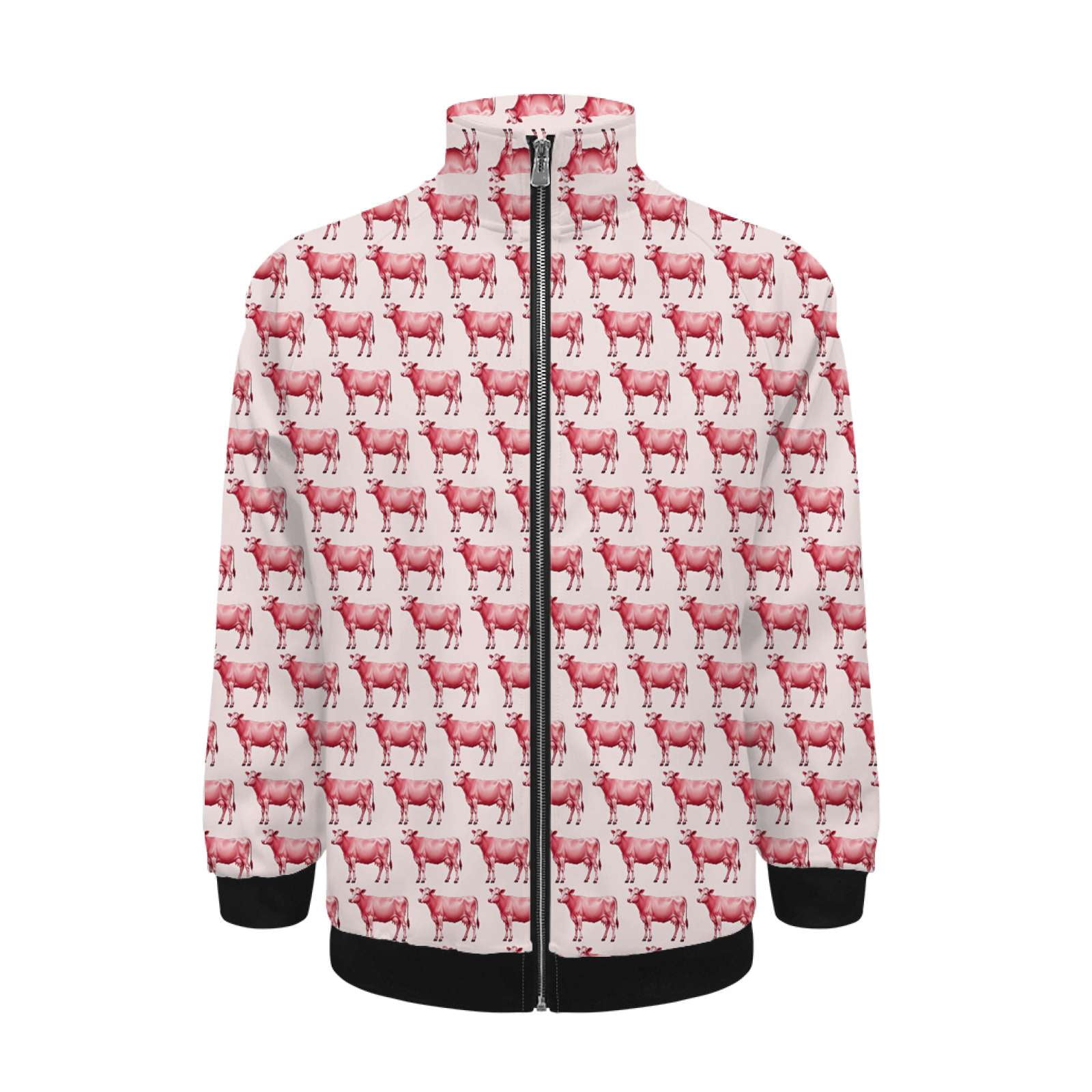 Hot Pink Cow Print Jacket Men's Street Cool Long Sleeves Coat ...