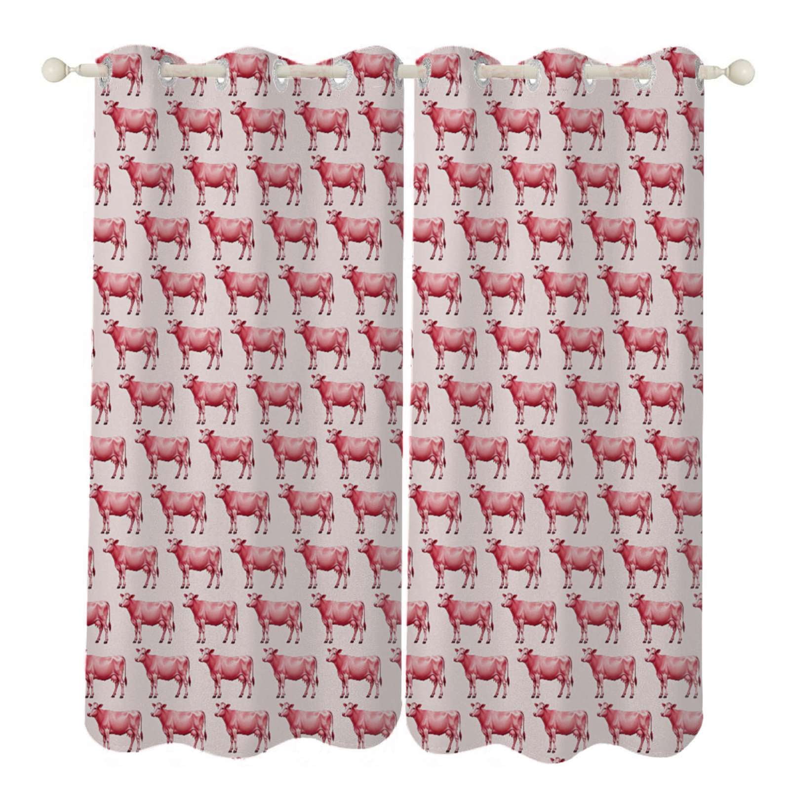 Hot Pink Cow Print Sunshade Curtains Home Bedroom Living Room Dining ...
