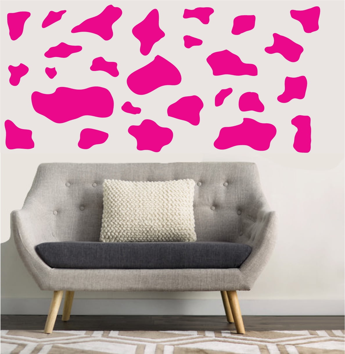 Hot Pink Cow Print Wall Stickers Decals Farm Theme Decor - Walmart.com