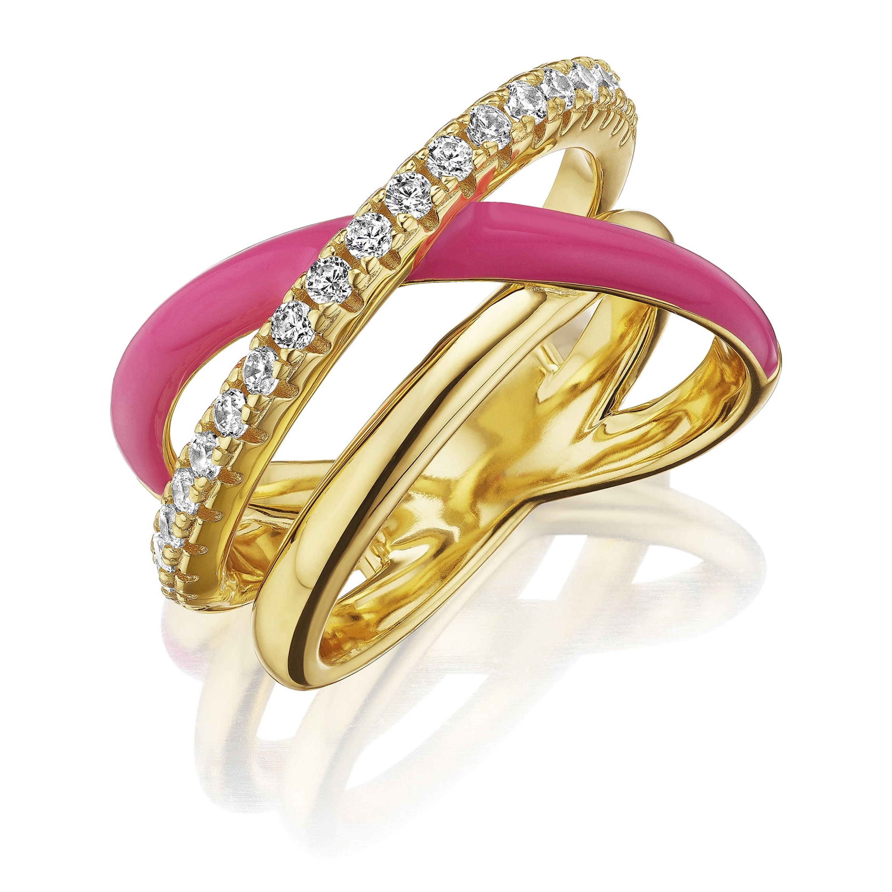 Bright Fuchsia NYC 18k Gold over Sterling Silver Triple Crossover ...