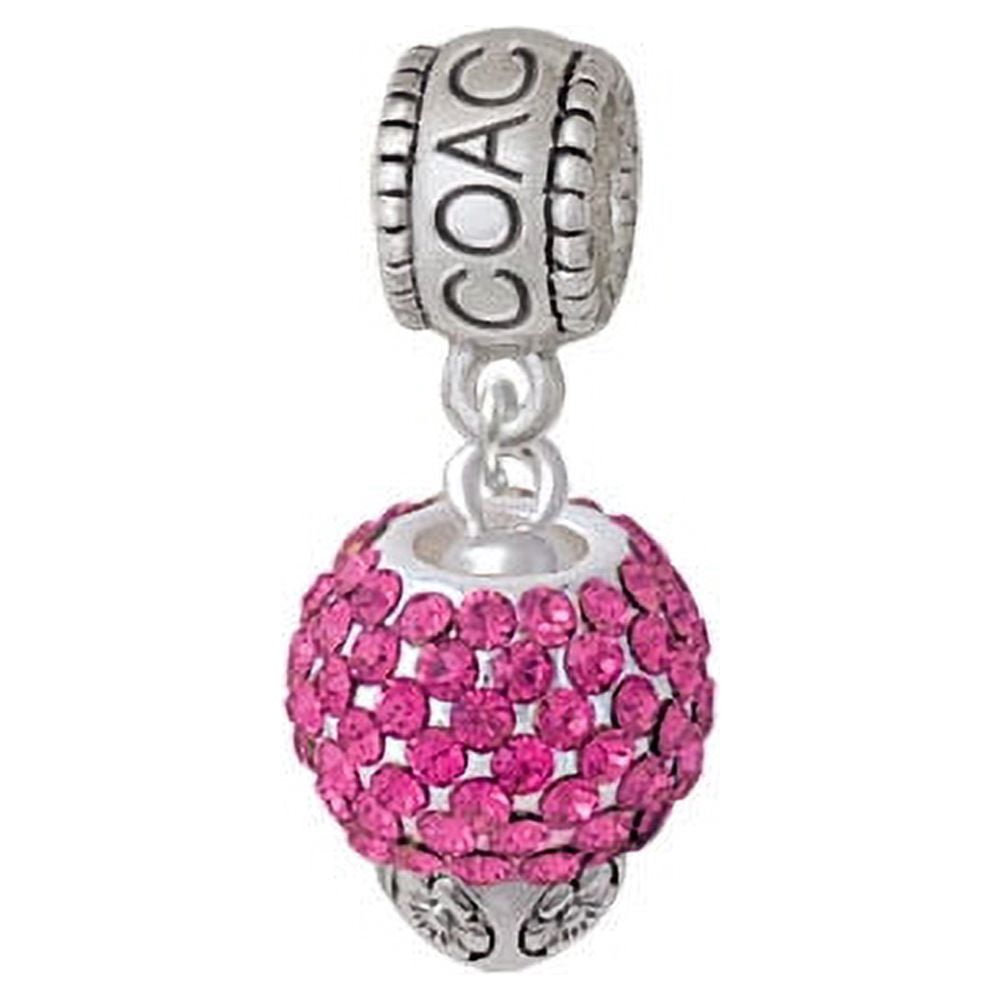 Hot Pink Crystal Sparkle Spinner - Coach Charm Bead - Walmart.com