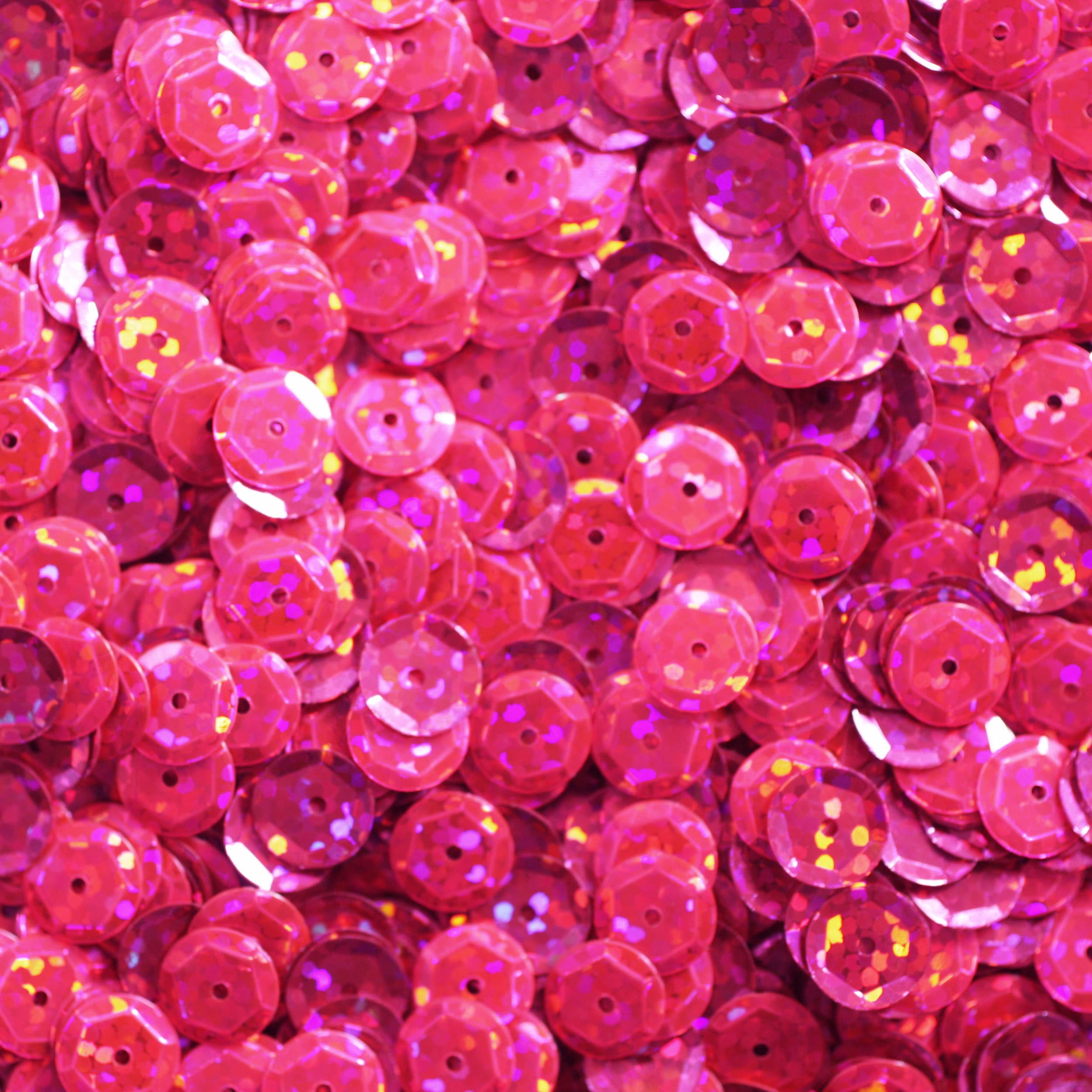 Hot Pink Cup Sequins 8mm Metallic Fluorescent Glow Made in USA ...