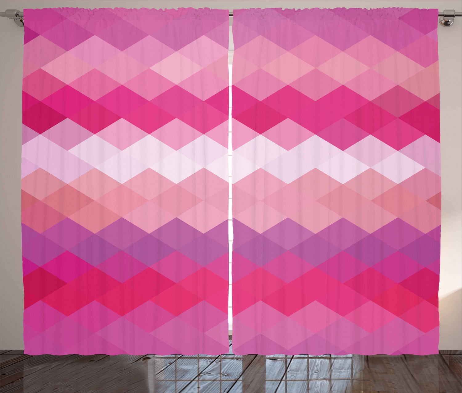Ambesonne Hot Pink Curtains 2 Panel Set, Classic Simple Modern, 108" x ...