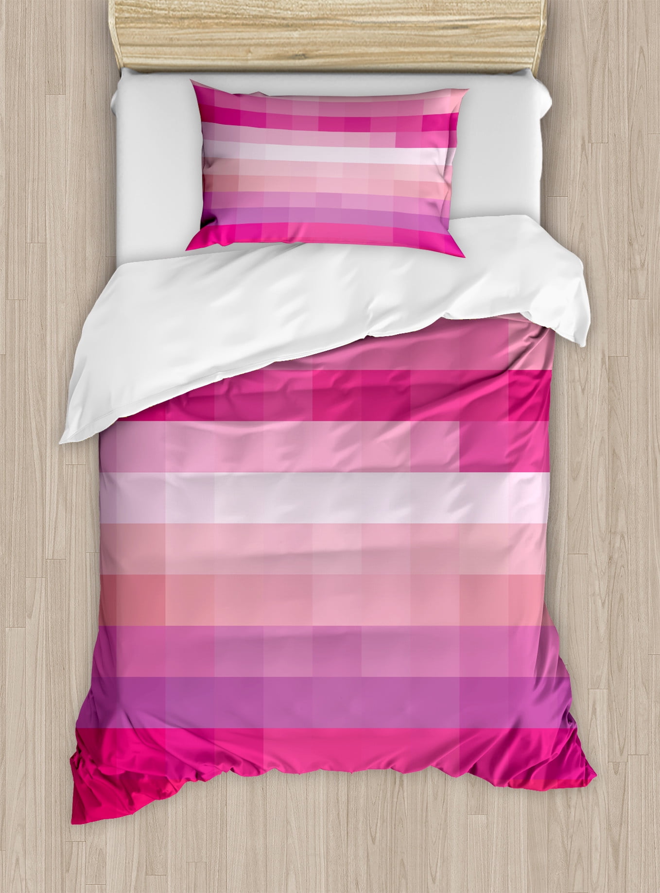 Hot Pink Duvet Cover Set, Abstract Vortex Swirls and Shapes Pattern ...