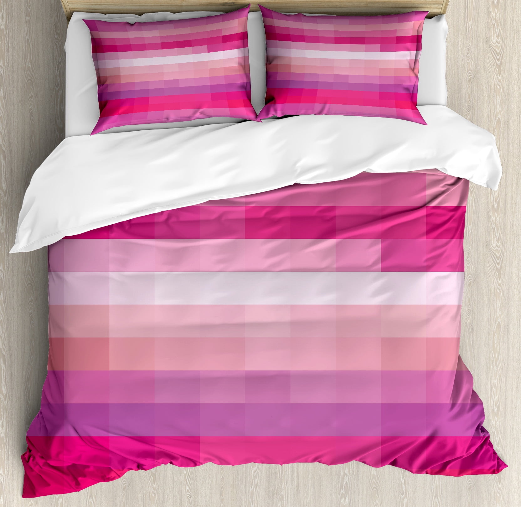 Hot Pink Duvet Cover Set, Abstract Vortex Swirls and Shapes Pattern ...
