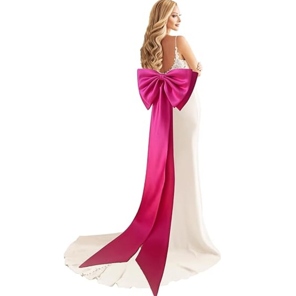 Hot Pink Extra Long Tail Bow Belt,59" Large Satin Bow Train Waist Sash ...