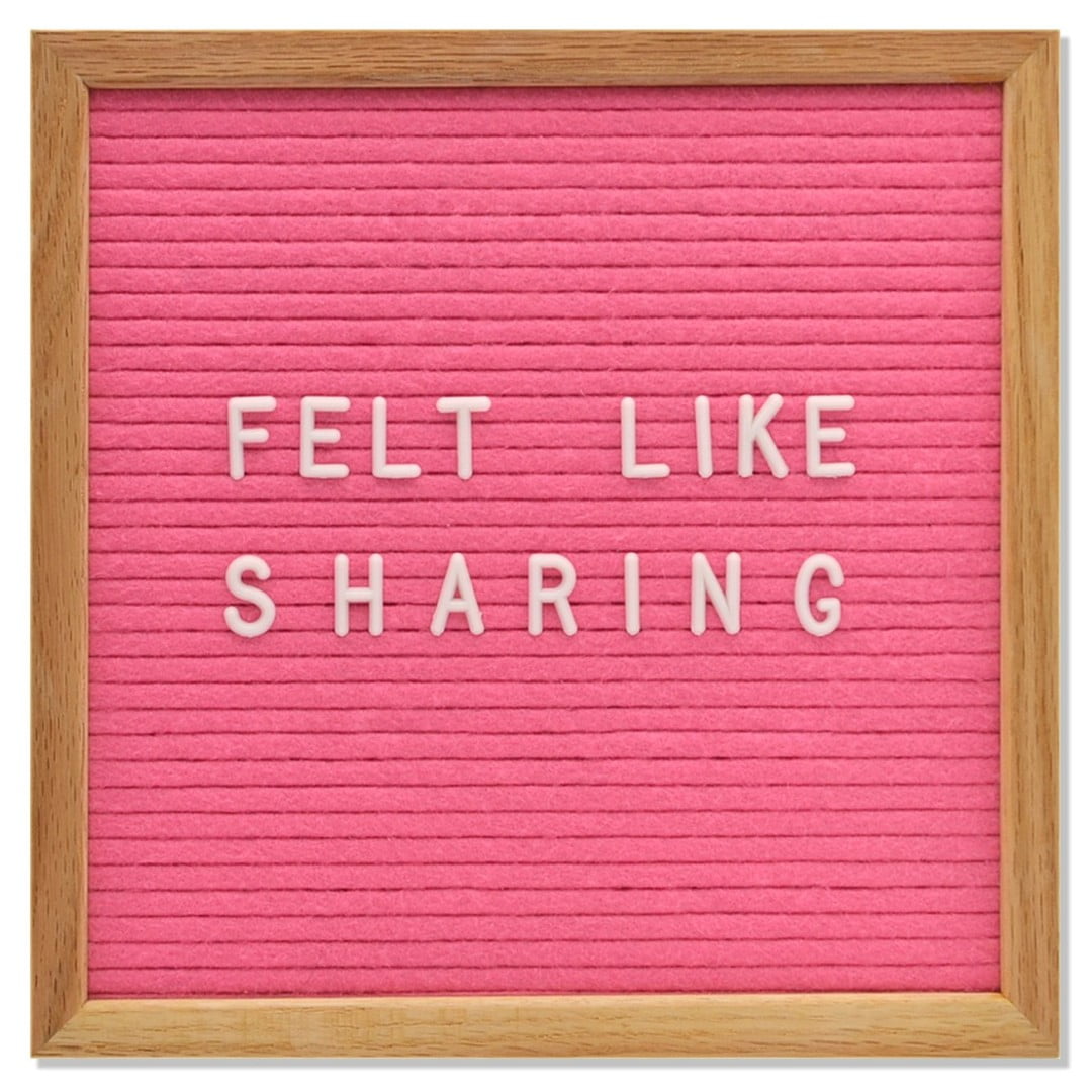 Hot Pink Felt Letter Board Set with Letters (10”x10”) by Felt Like ...