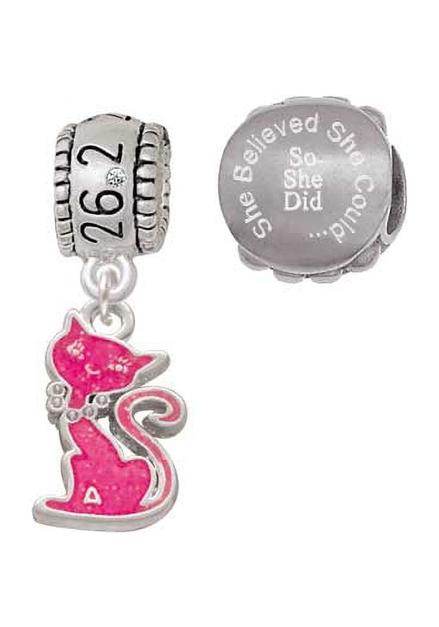 Hot Pink Glitter Cat 26.2 Marathon Run She Believed She Could Charm ...