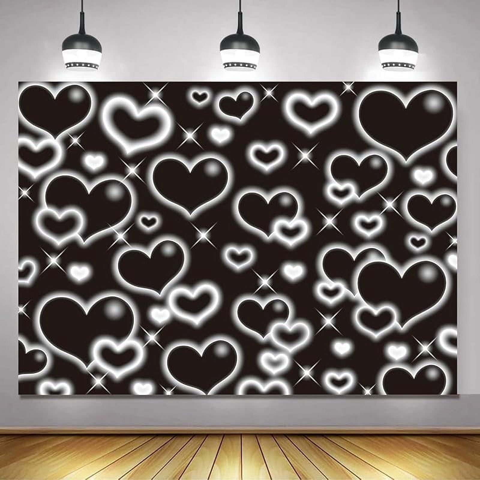 Hot Pink Heart Photo Backdrop Valentines Day Decorations Early 2000s ...