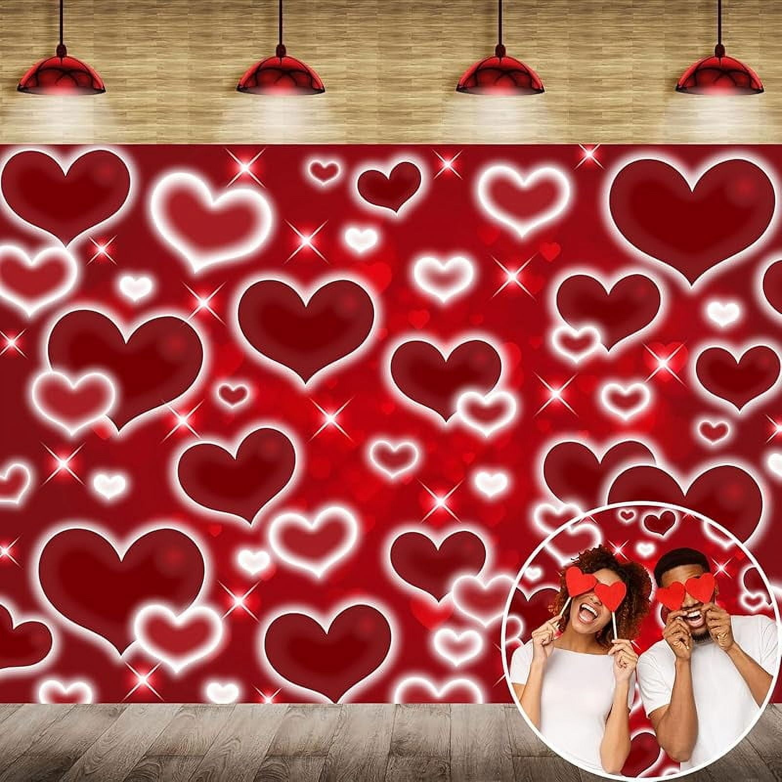 Hot Pink Heart Photo Beautiful Backdrop Decorations Sweetheart ...