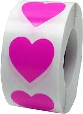 Hot Pink Heart Stickers, 0.75 Inch Wide, 500 Labels on a Roll - Walmart.com