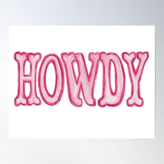 Hot Pink Howdy Poster Wall Art, Modern Wall Decor For Living Room ...