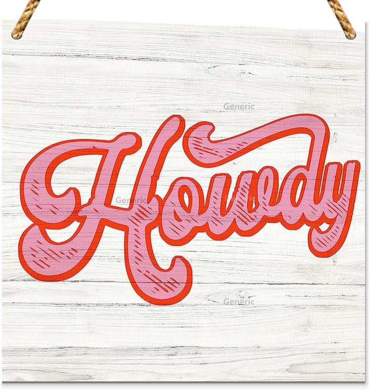 Hot Pink Howdy Preppy Wood Sign Decor，Retro Western Cowgirl Wooden Sign ...