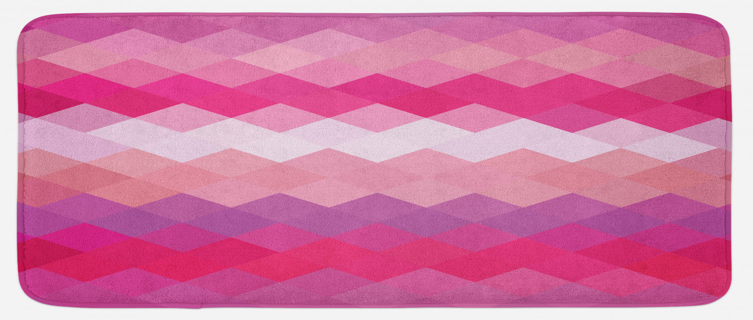 Hot Pink Kitchen Mat, Classical Simple Modern Design with Vibrant ...