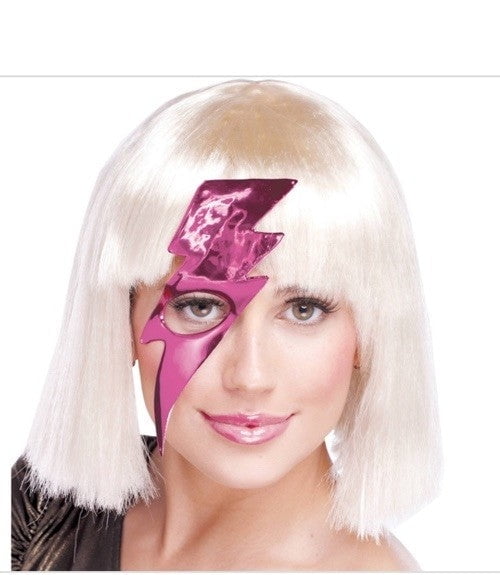 Hot Pink Lightning Bolt Mask Adult Halloween Accessory - Walmart.com
