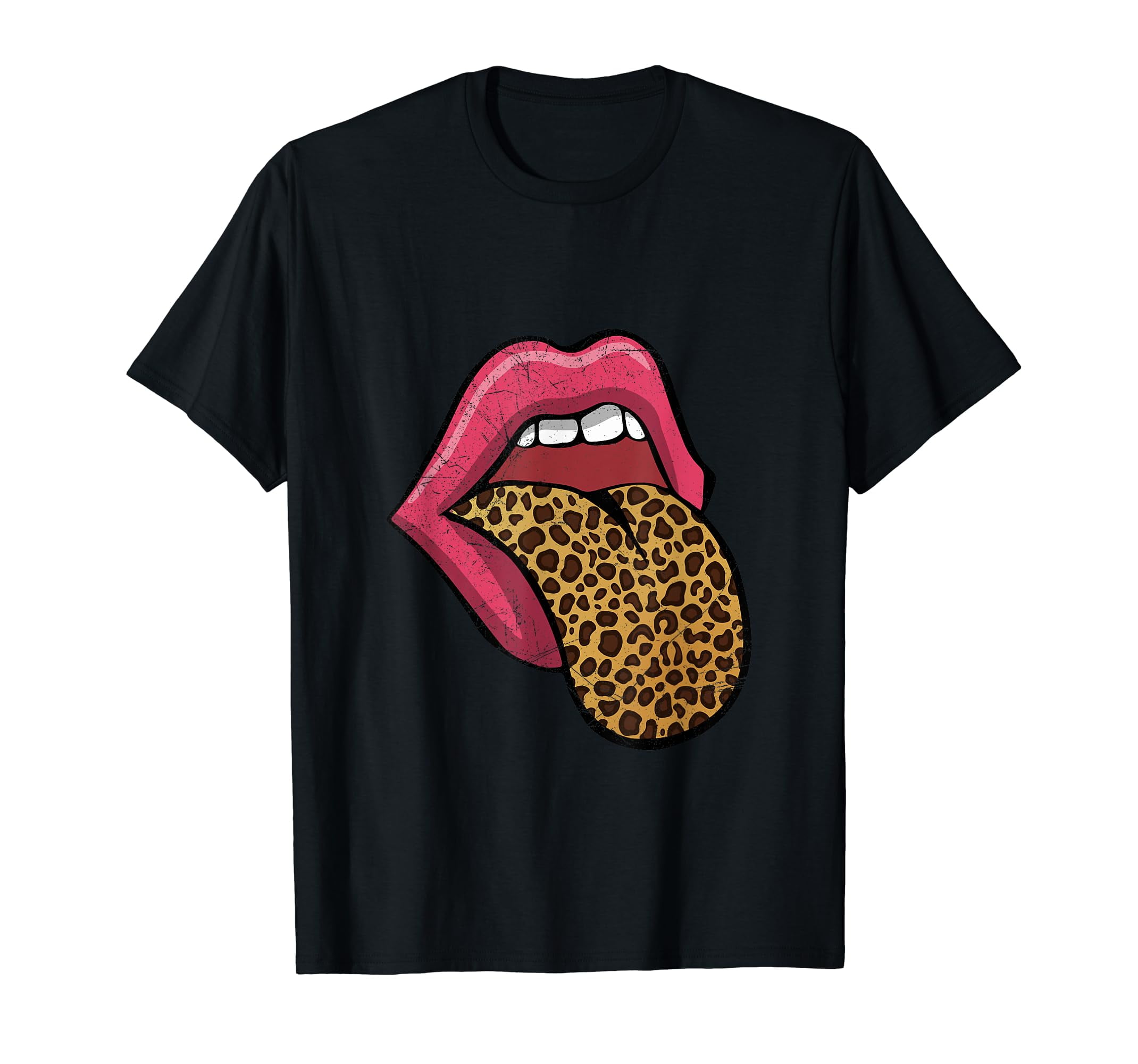 Hot Pink Lips Leopard Tongue T-Shirt - Walmart.com