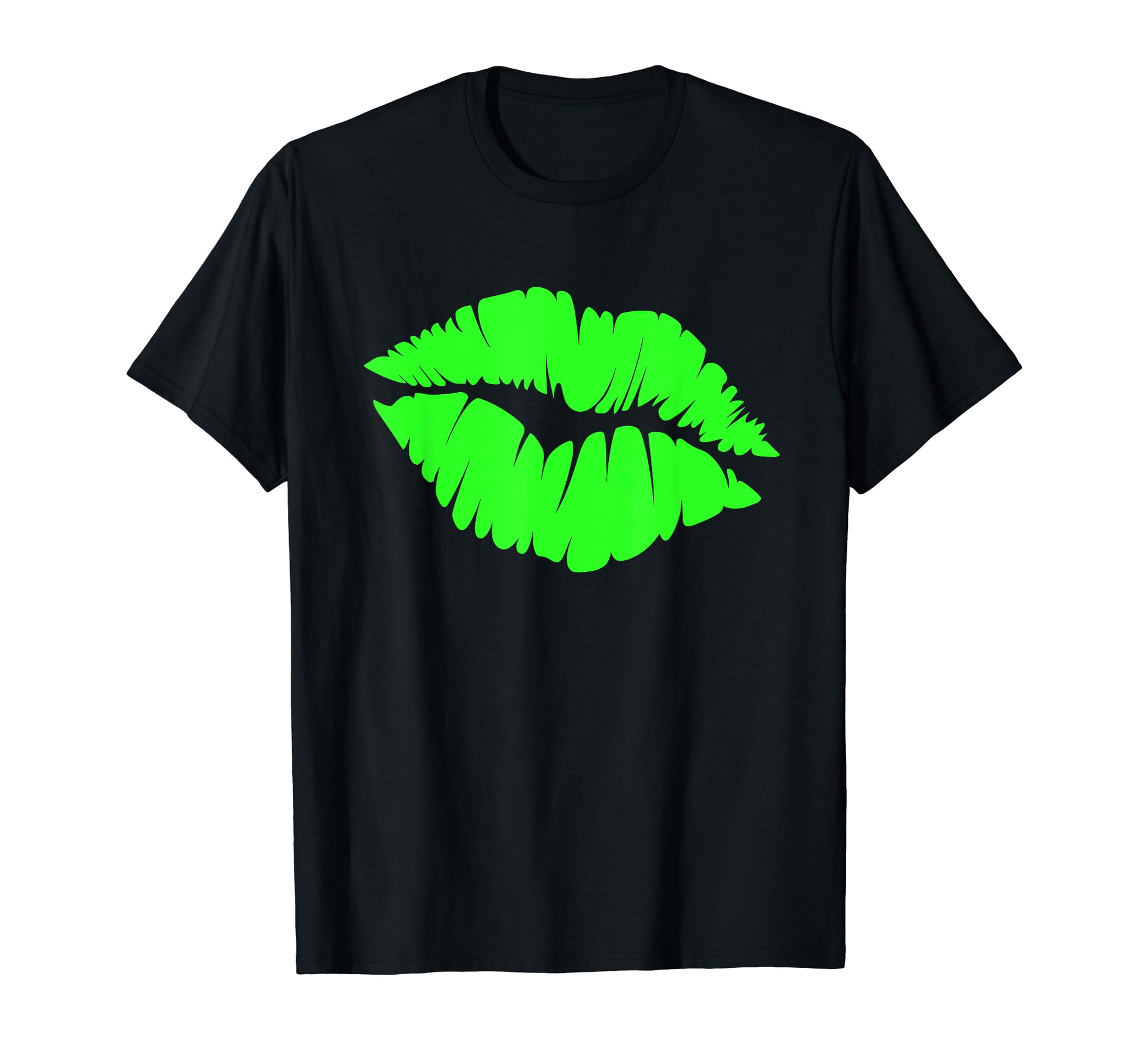 Hot Pink Lips Neon T-shirt 80s Kiss Tee - Walmart.com
