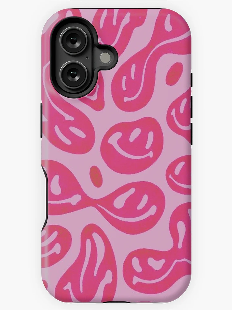 Hot Pink Melted Smiley Face Case for iPhone 11 to 16 Pro Max ...