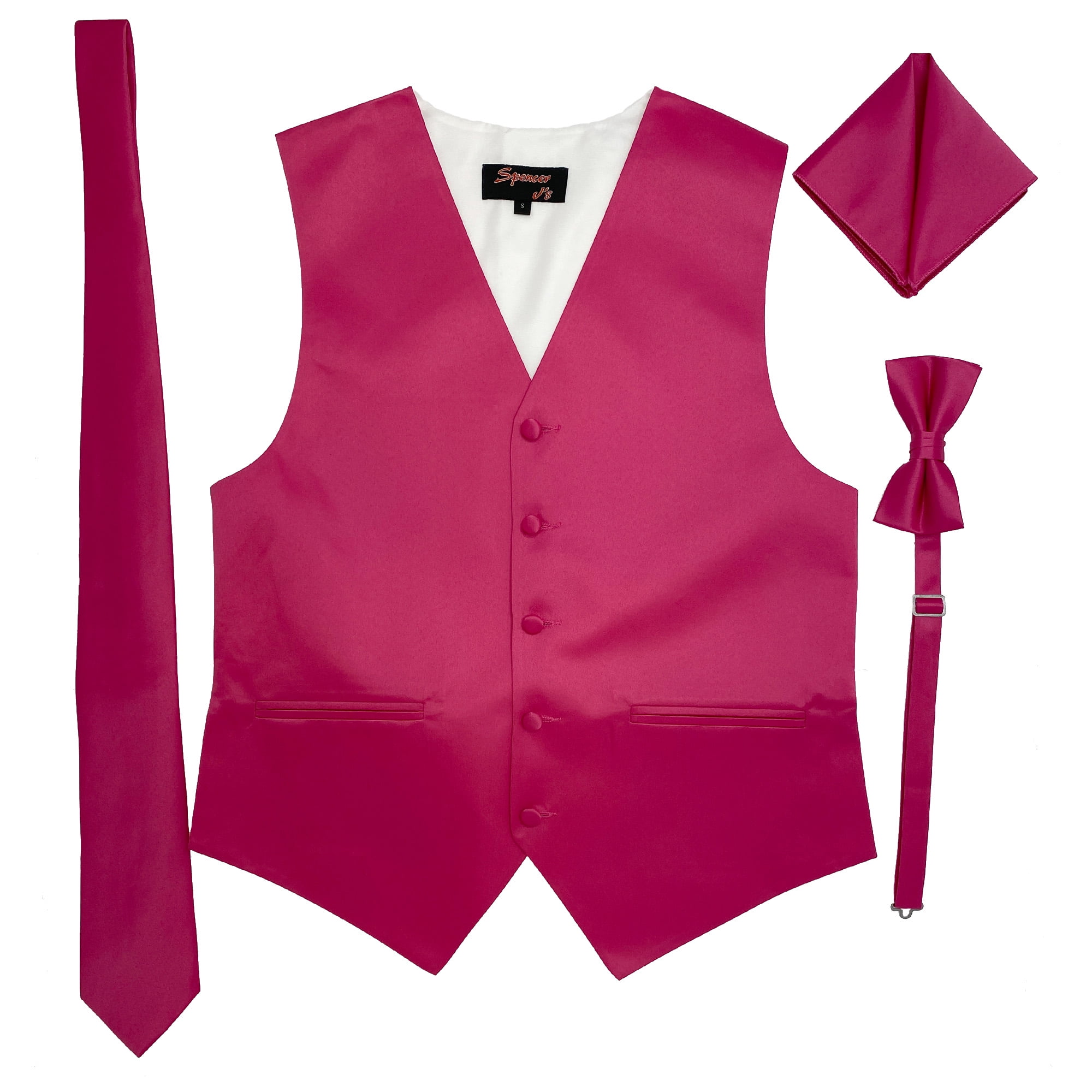 Hot Pink Men's Satin Vest Spencer J's - 5XL - Walmart.com