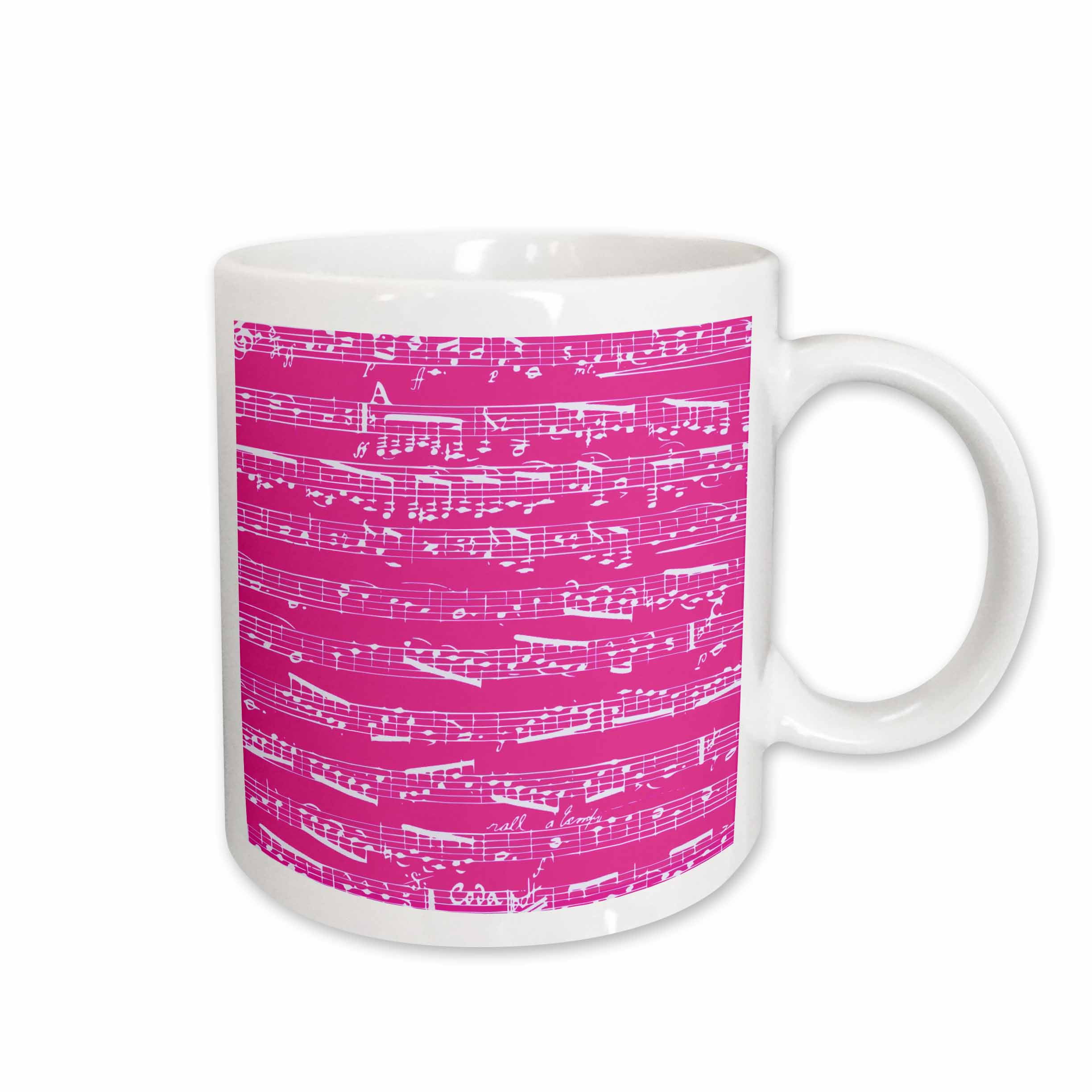 Hot Pink Musical notes - stylish sheet music - piano notation - modern ...