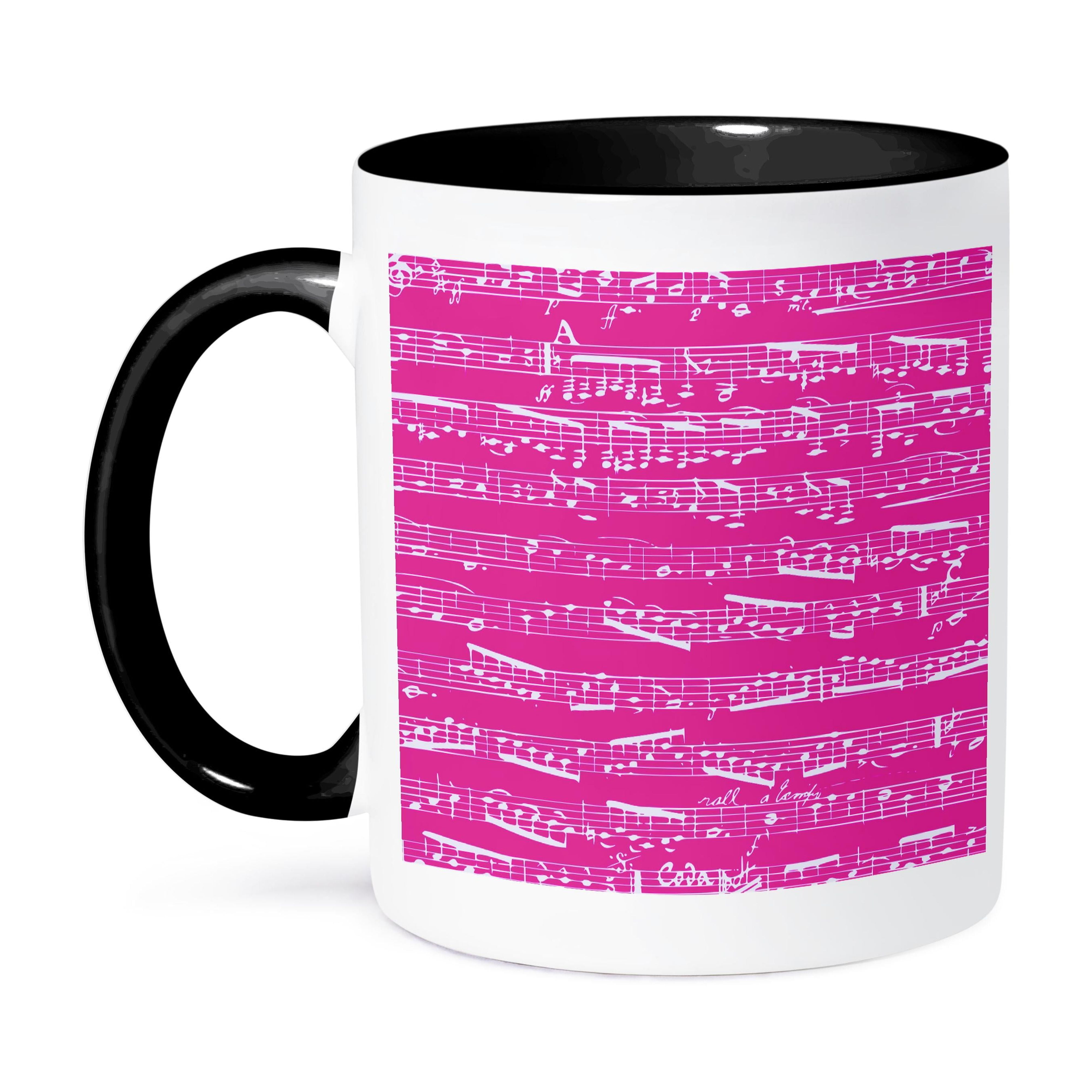 3dRose, Hot Pink Musical notes - stylish sheet music - piano notation ...