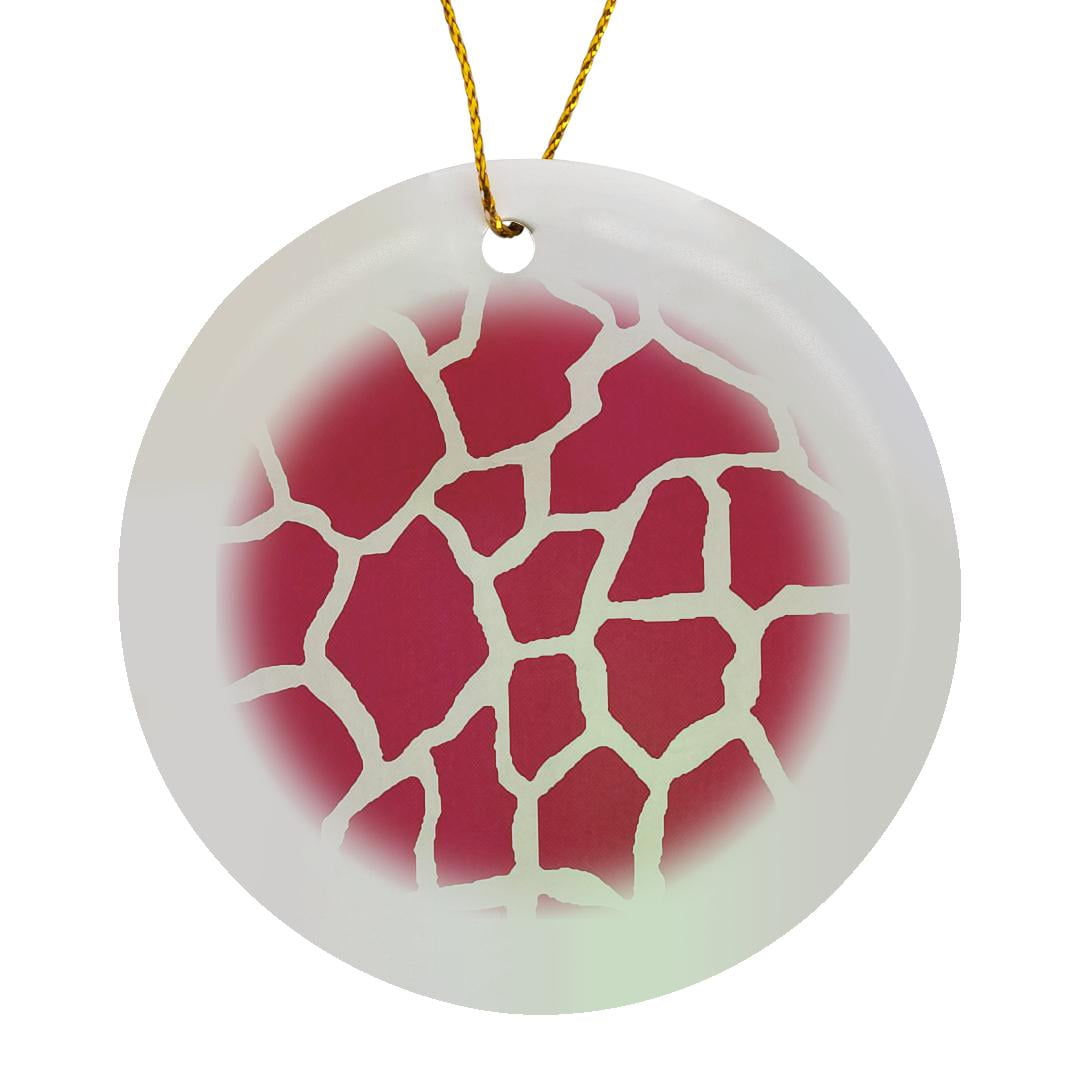 3drose, Hot Pink N White Giraffe, Circle Porcelain Ornament - Walmart.com