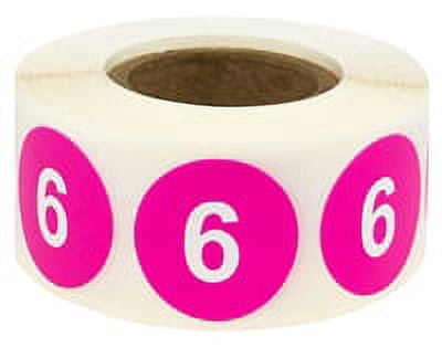 Hot Pink Number 6 Sticker Labels Organizing Retail, Inventory | 0.75 ...