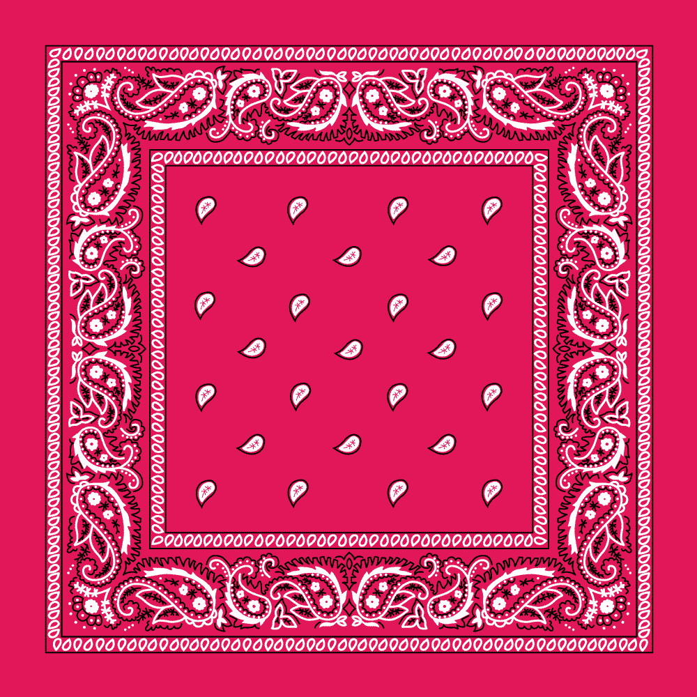 Hot Pink Paisley Bandanas - Dozen Packed 22x22 - Walmart.com